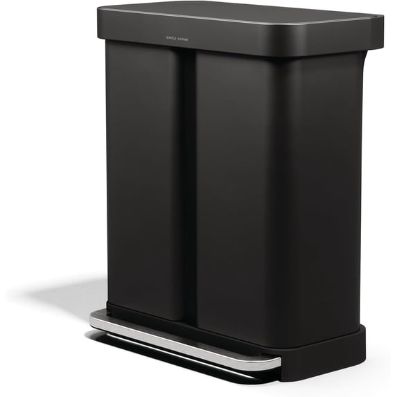 Liter / Gallon Rectangular Dual Compartment Recycling Step Brushed ...