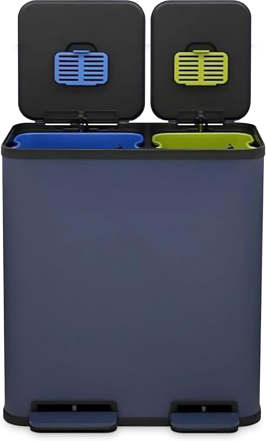 Gallon x Dual Compartment Step Trash Can Kitchen Garbage Can with Waste ...