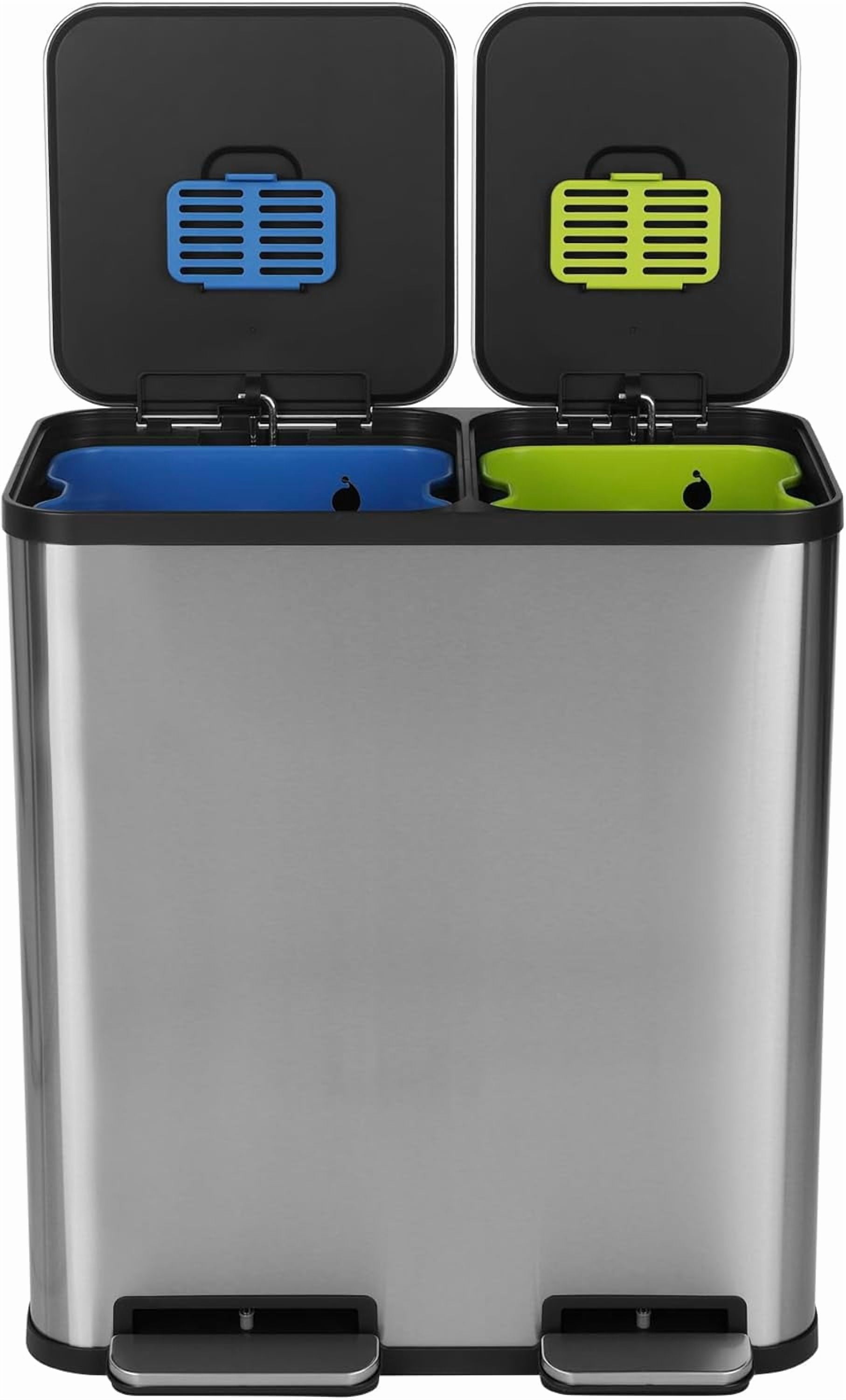 Liter / Gallon Rectangular Hands- Dual Compartment Recycling Kitchen ...