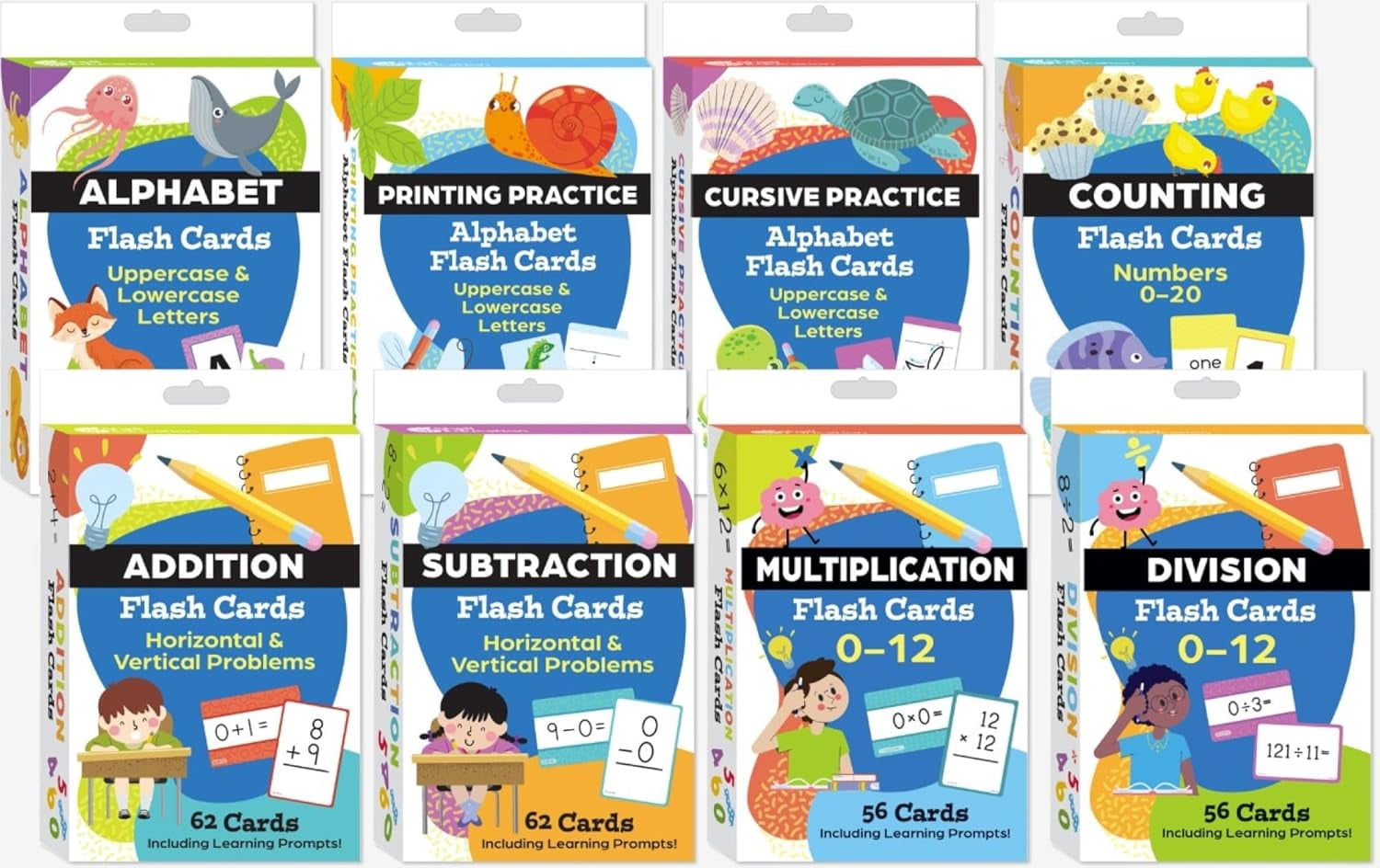 Literacy & Math Flash Cards Complete 8–Deck Set - Walmart.com