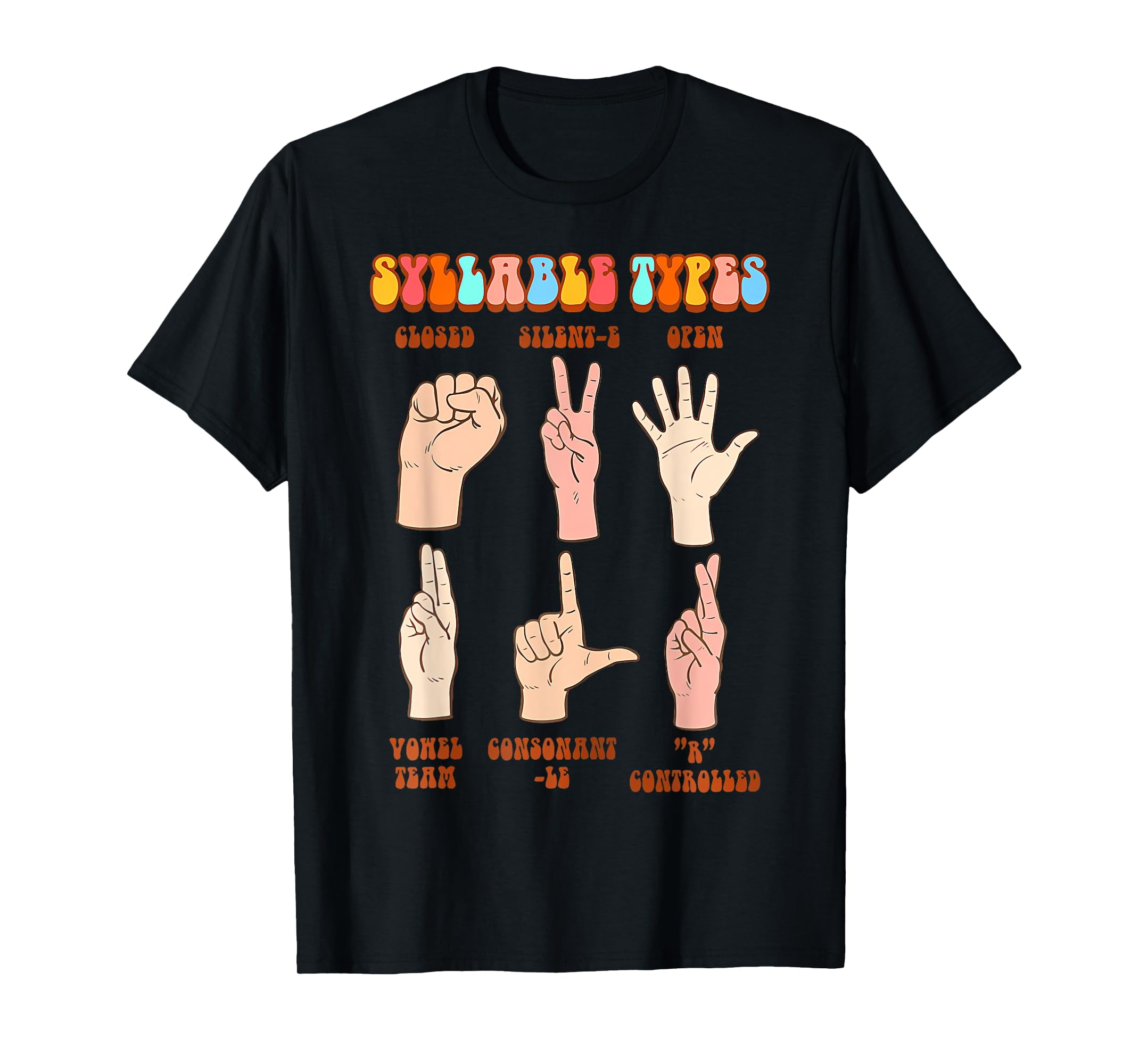 Literacy Science Of Reading Teacher Phonics Syllable Types T-Shirt-S ...