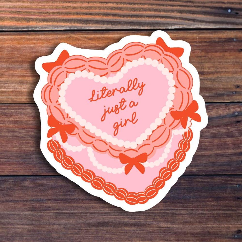 Literally Just A Girl Cake Sticker, Girliy Girl Sticker, Gift Ideas For ...
