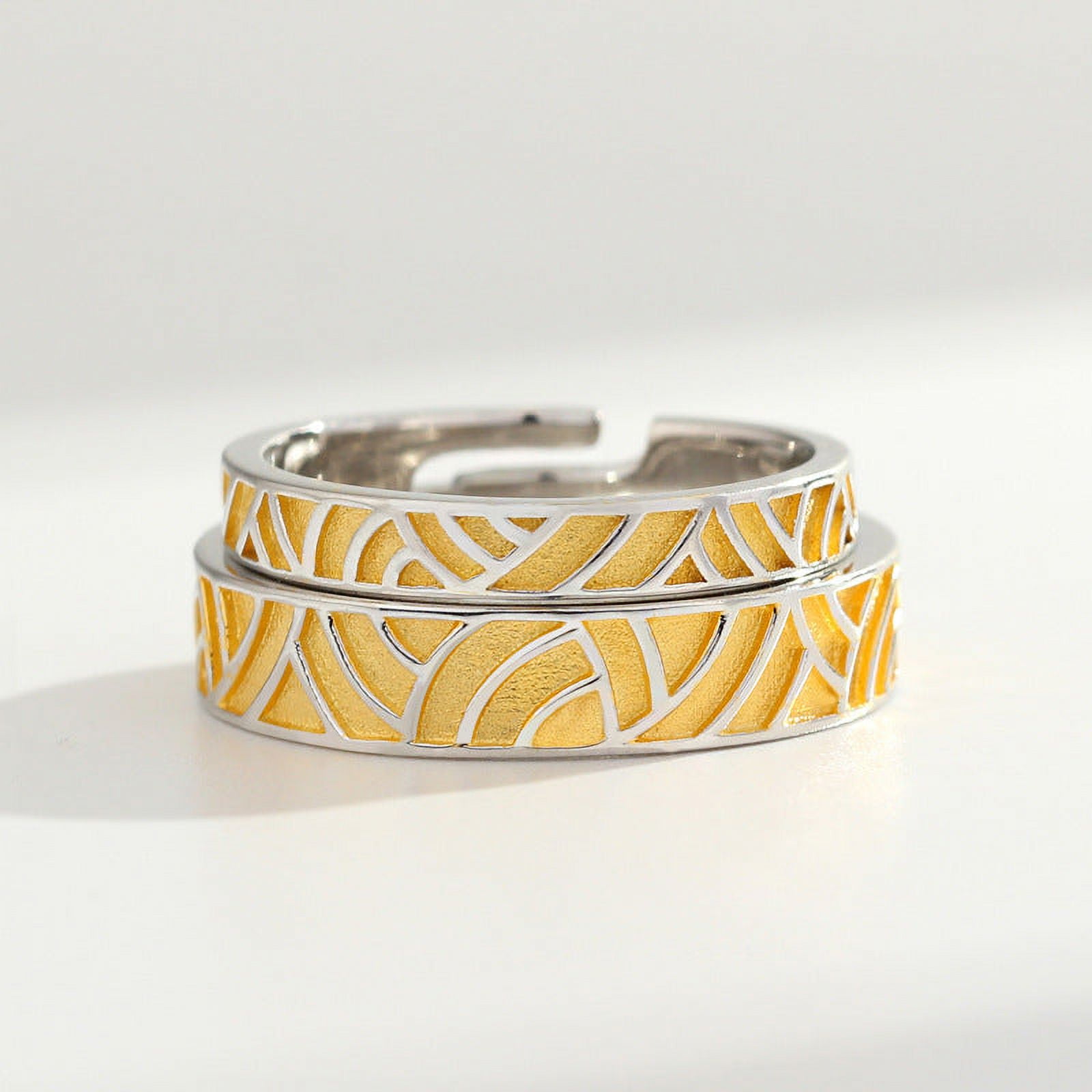 Literary Fresh Couple Rings: Wind and Wheat Wave Design, Copper ...