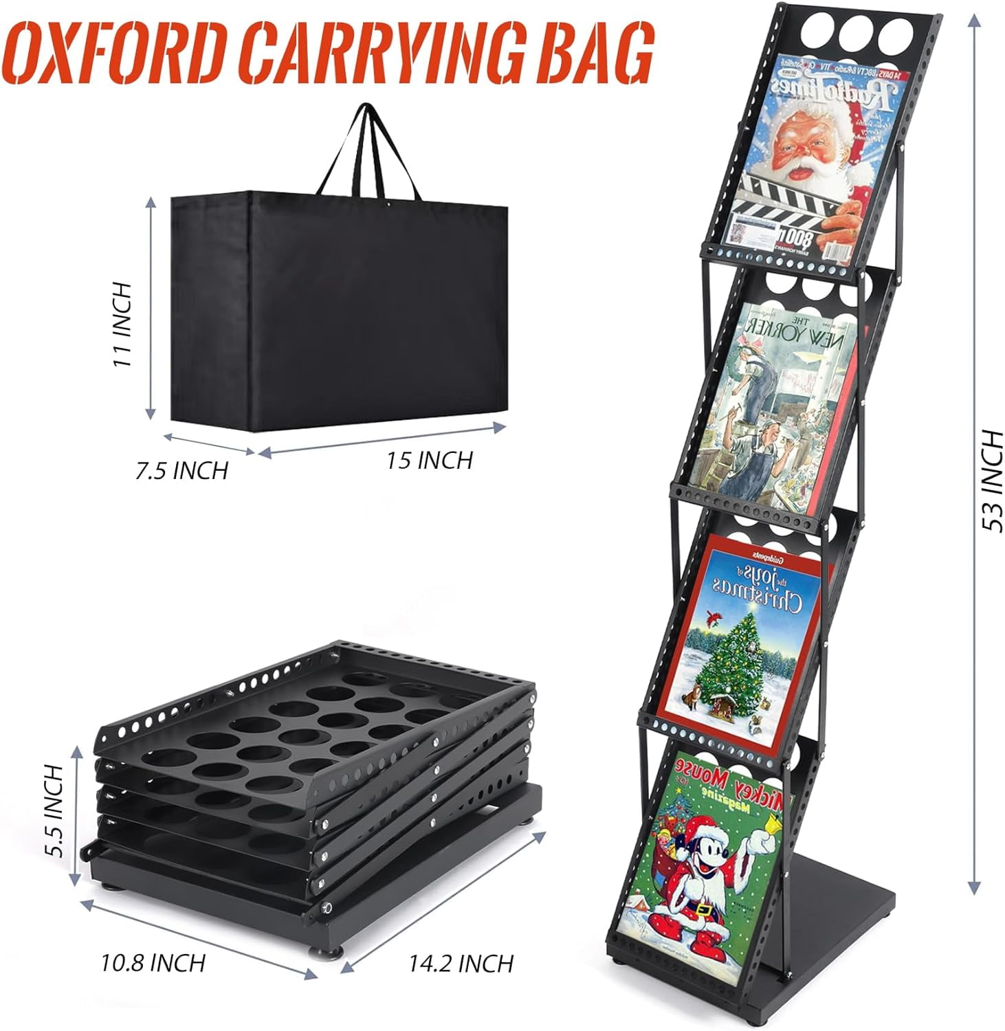 Literature Catalog Rack, Foldable Magazine Brochure Display Stand ...