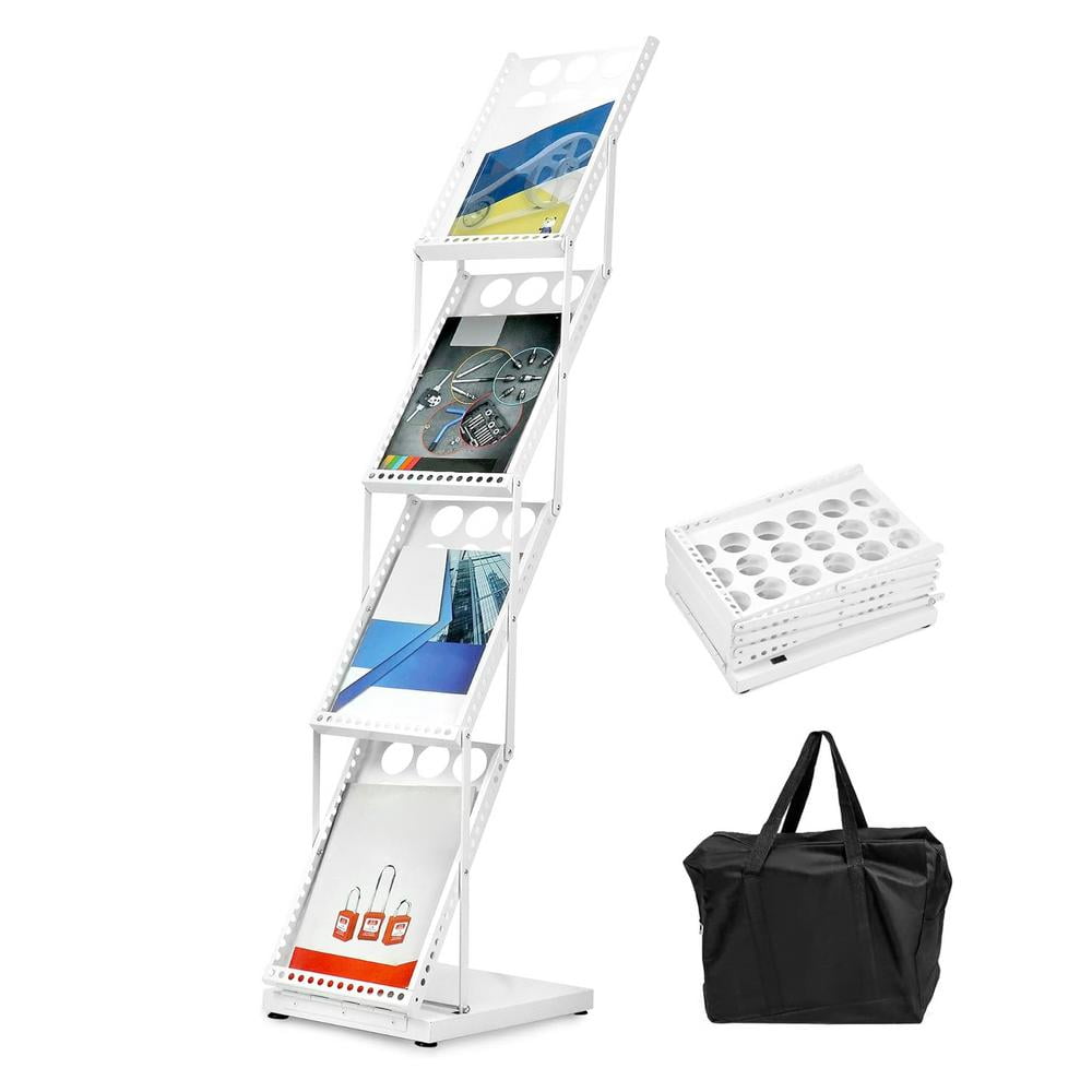 Literature Display Floor Stand 4 Tier Foldable Literature Stand Catalog ...