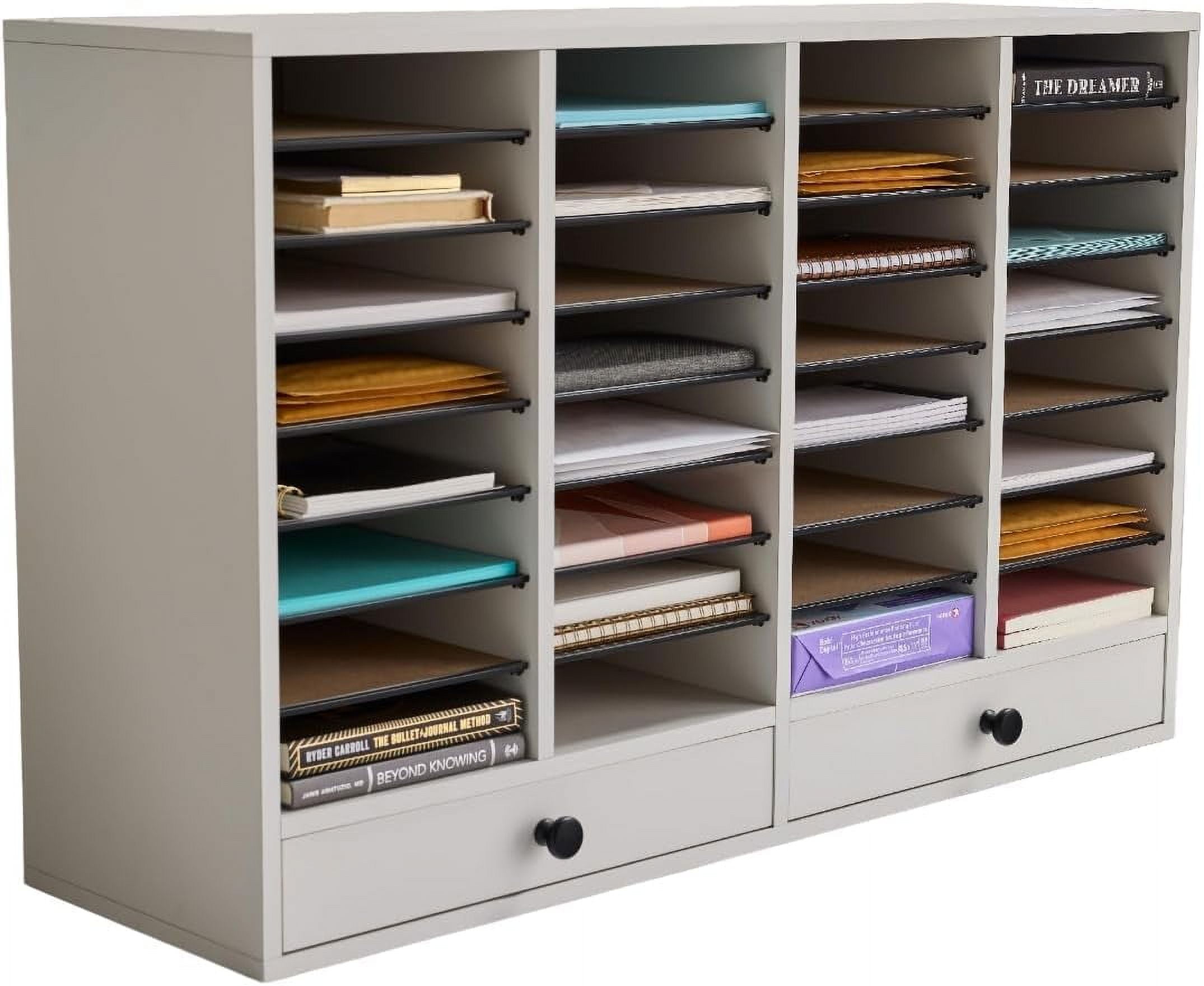Literature Organizer, 24 Compartments, 2 Drawers, Office and Classroom ...