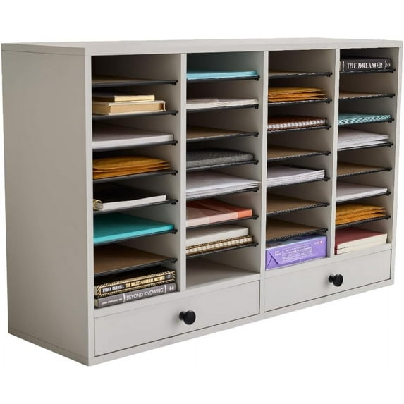 Literature Organizer, 24 Compartments, 2 Drawers, Office and Classroom ...