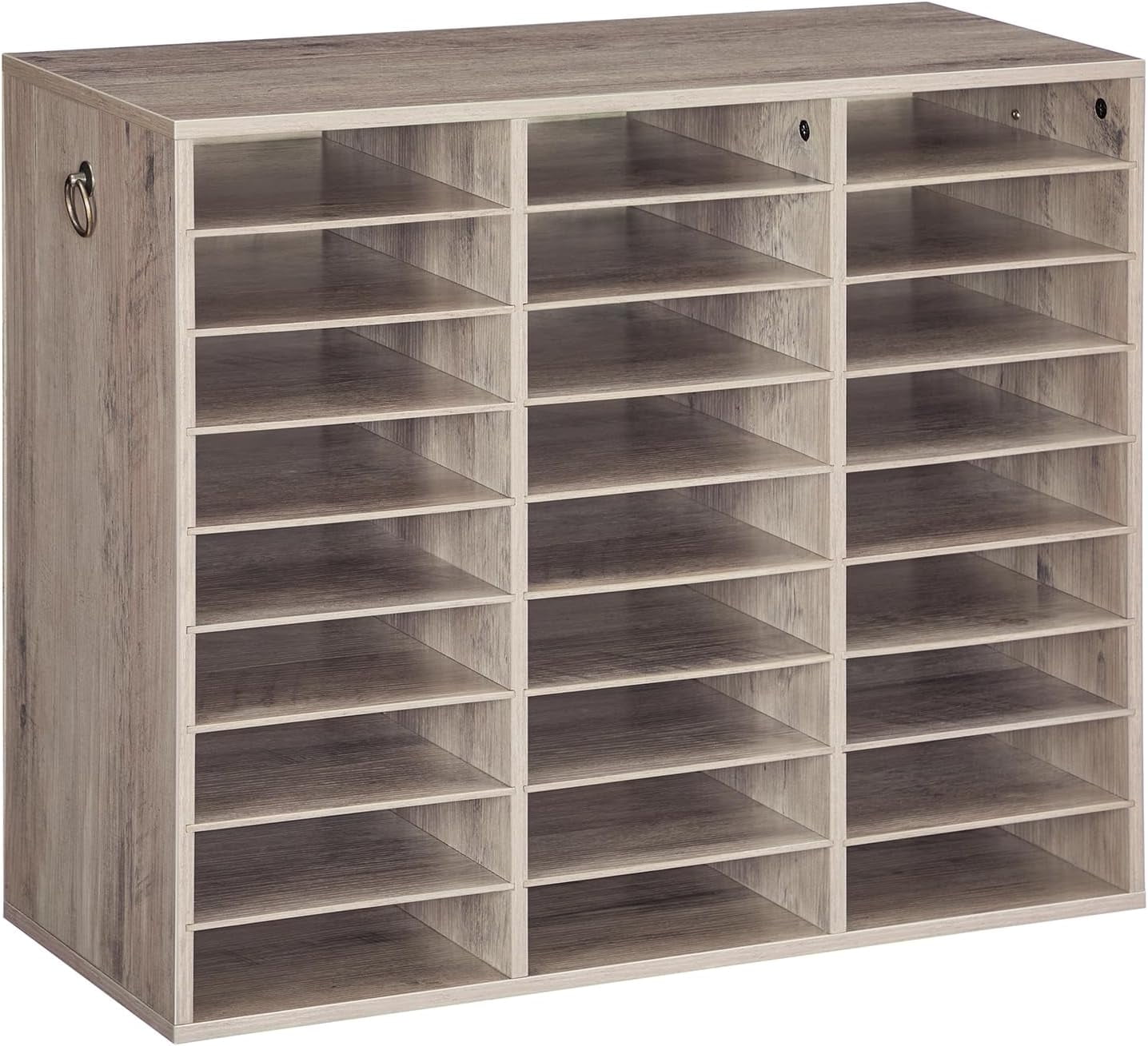 Literature Organizer, 27 Compartments Wooden Mail Organizer, Countertop ...
