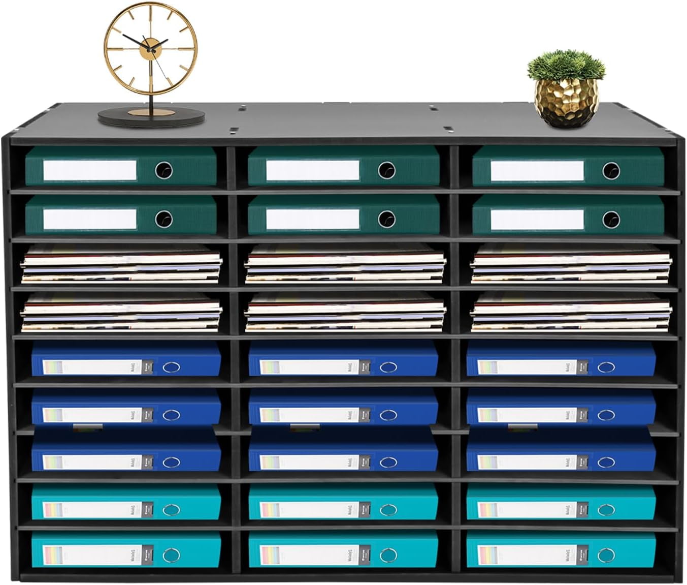 Literature Organizer, 27 Slots Desktop File Mail Sorter Organizer, PVC ...
