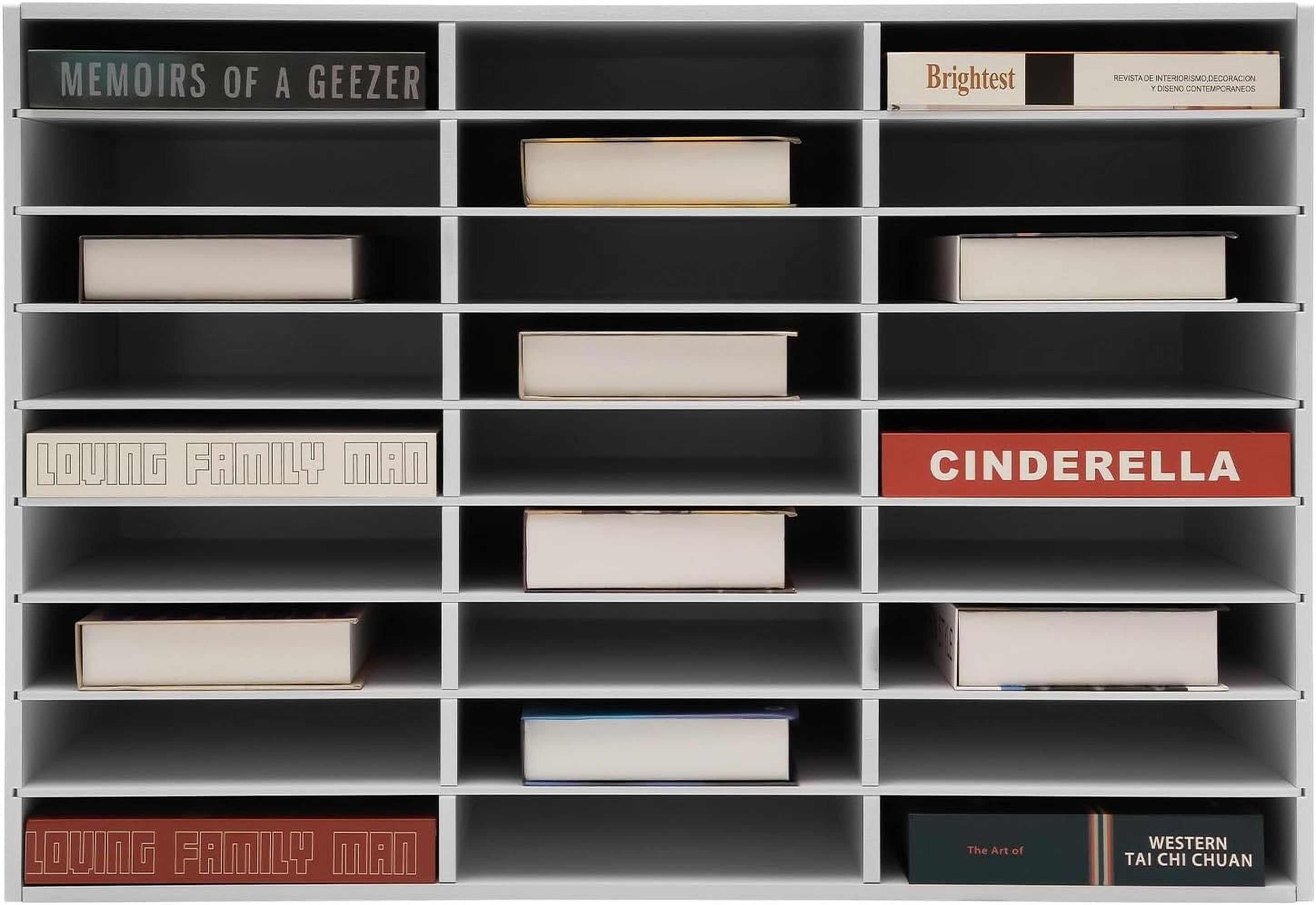 Literature Organizer, 27 Slots Movable Paper Storage, Mail Organizer ...