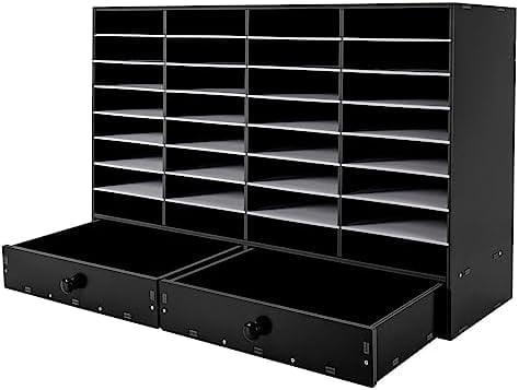 Literature Organizer 32 Compartment Office Mailbox with 2 Desktop File ...