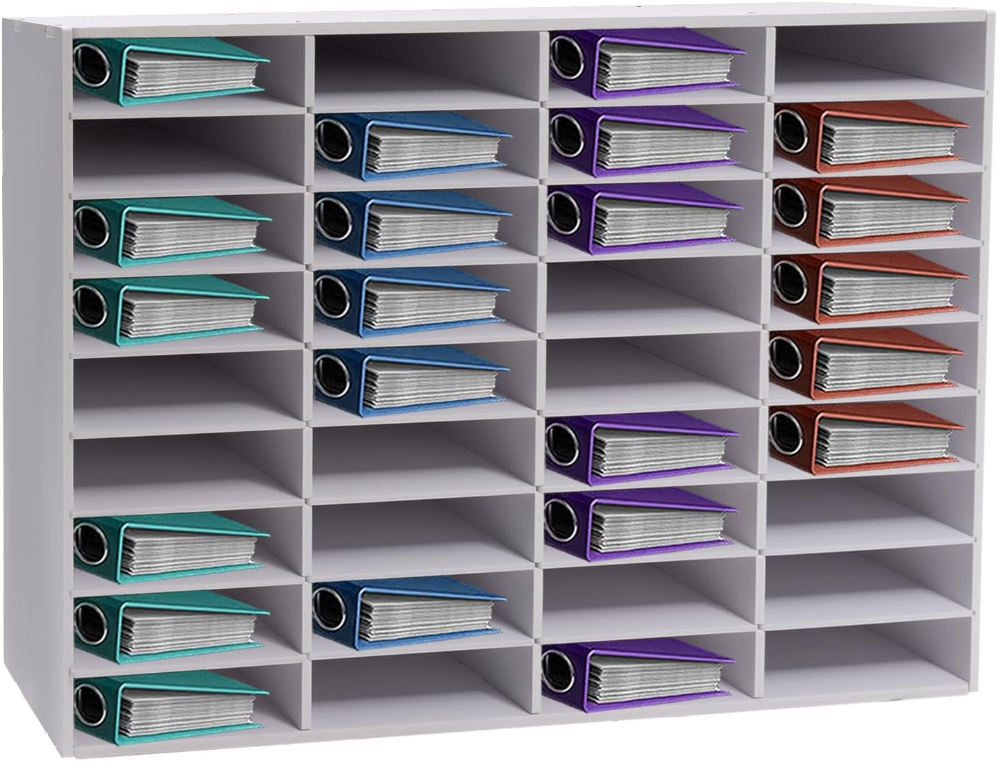 Literature Organizer, 36 Slots Compartment Adjustable File Sorter Mail ...