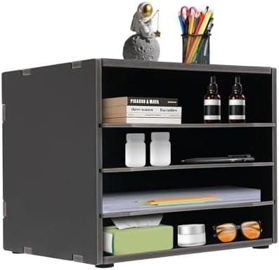 Literature Organizer, 4 Slots PVC File Sorting Cabinet, Removable Mail ...
