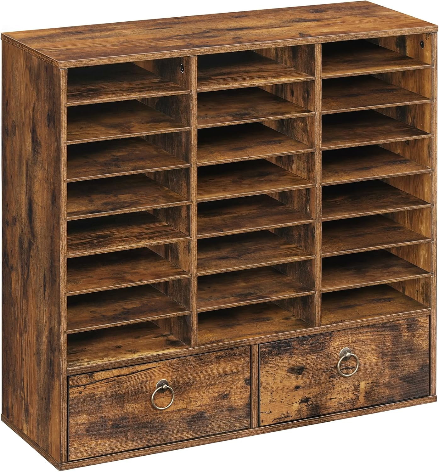 Literature Organizer with Drawers, 24 Compartments Mail Sorter ...