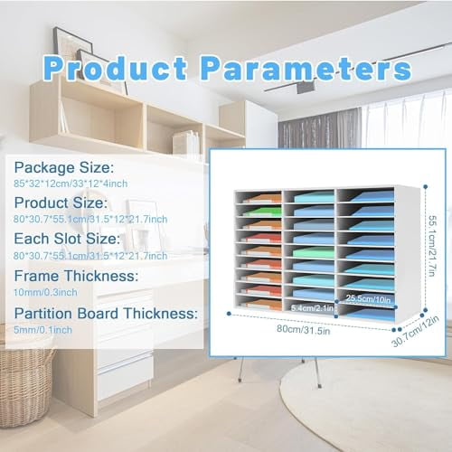 Literature Organizer, PVC File Sorting Cabinet, Removable Mail Sorter ...