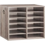 AdirOffice Wooden Adjustable Literature Organizer, 12 Compartment ...