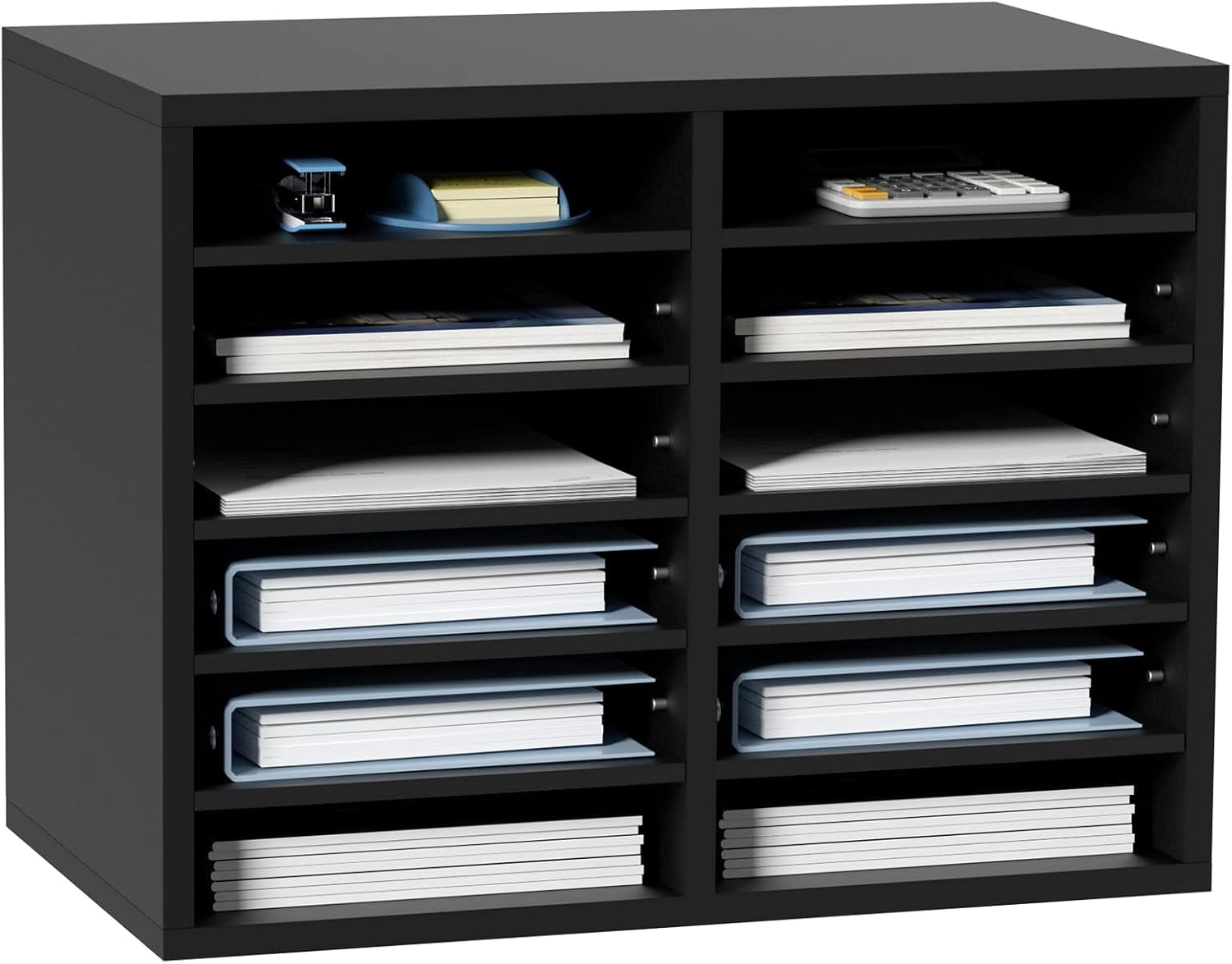 Literature Organizers, 12 Compartments Office Mailbox with Adjustable ...