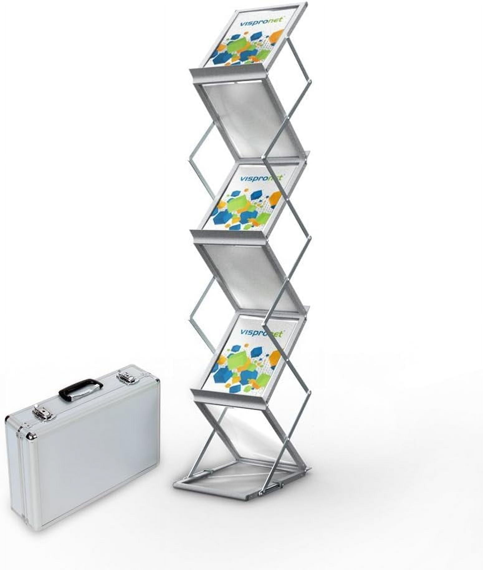 Literature Rack – 4.9ft Collapsible Tradeshow Brochure Holder with 17lb ...