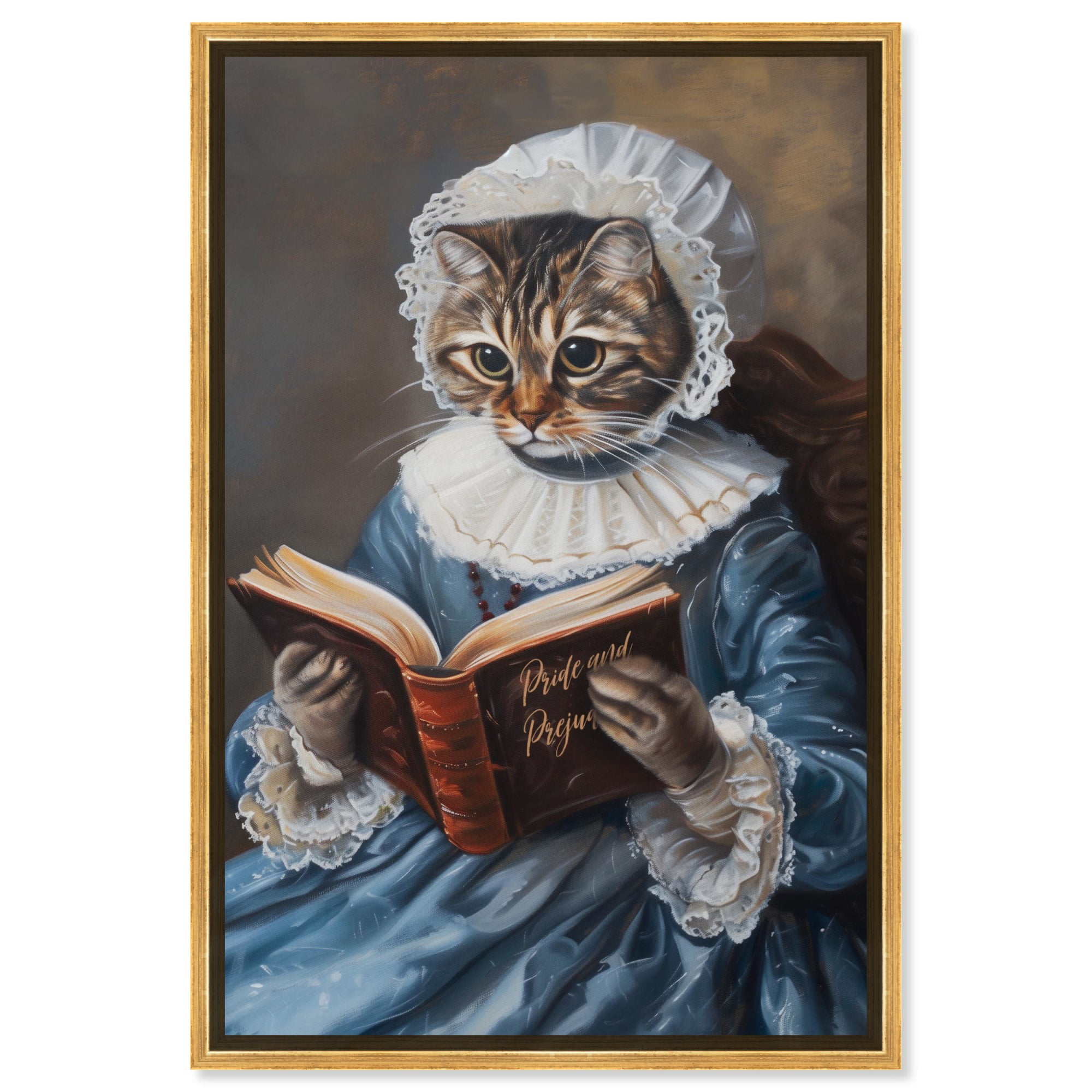 Literature Writer Cat Canvas Quirky Cat Art Prints By Notoriart, Gold ...