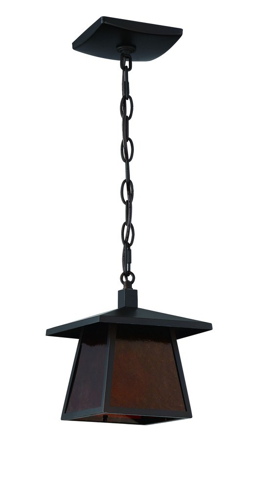 Litex - 1 Light Square Empire Pendant in Rustic Style in Bronze Finish ...