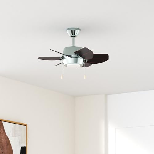 Litex Industries GA24BNK6L Litex Gaskin Sleek 24”Ceiling Fan Brushed ...