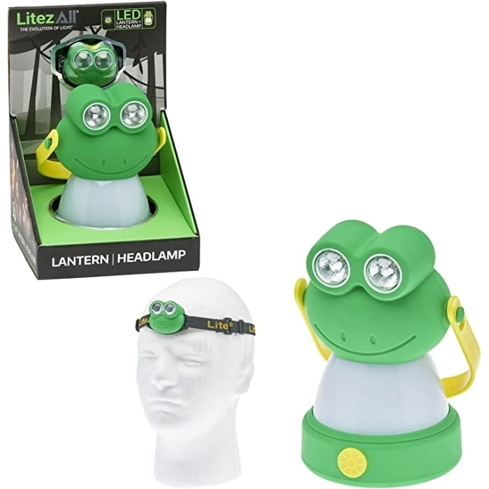 LitezAll Frog Themed Headlamp & Lantern Combo Pack with Adjustable ...