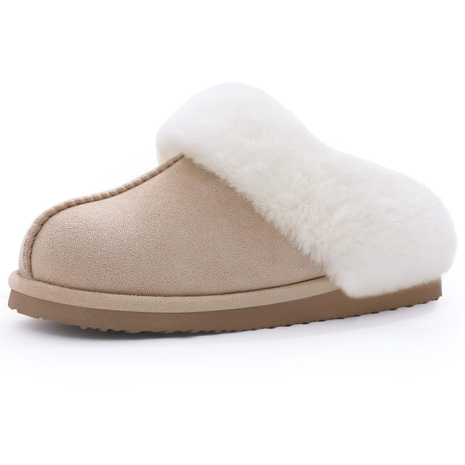 Litfun Fuzzy Memory Foam House Slippers for Women Fluffy Suede Slippers ...
