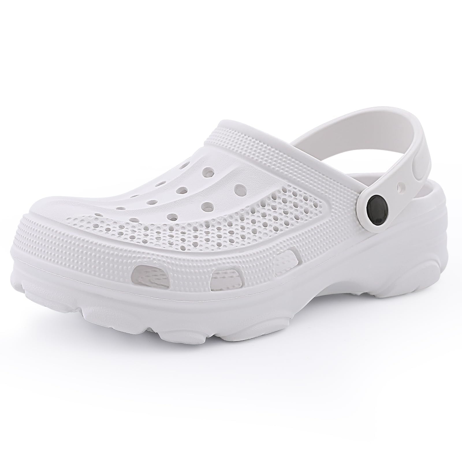 Litfun Unisex Garden Clogs, White, Slip-on EVA Sandals with Arch ...