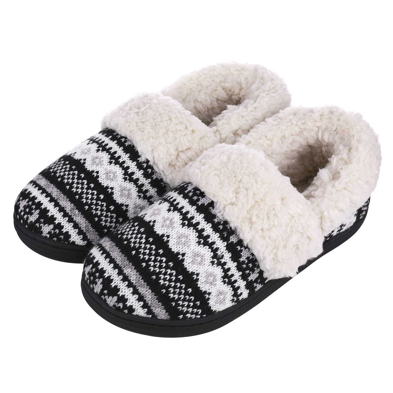 Litfun Women's Memory Foam House Shoes Warm Comfy Fuzzy House Slippers ...