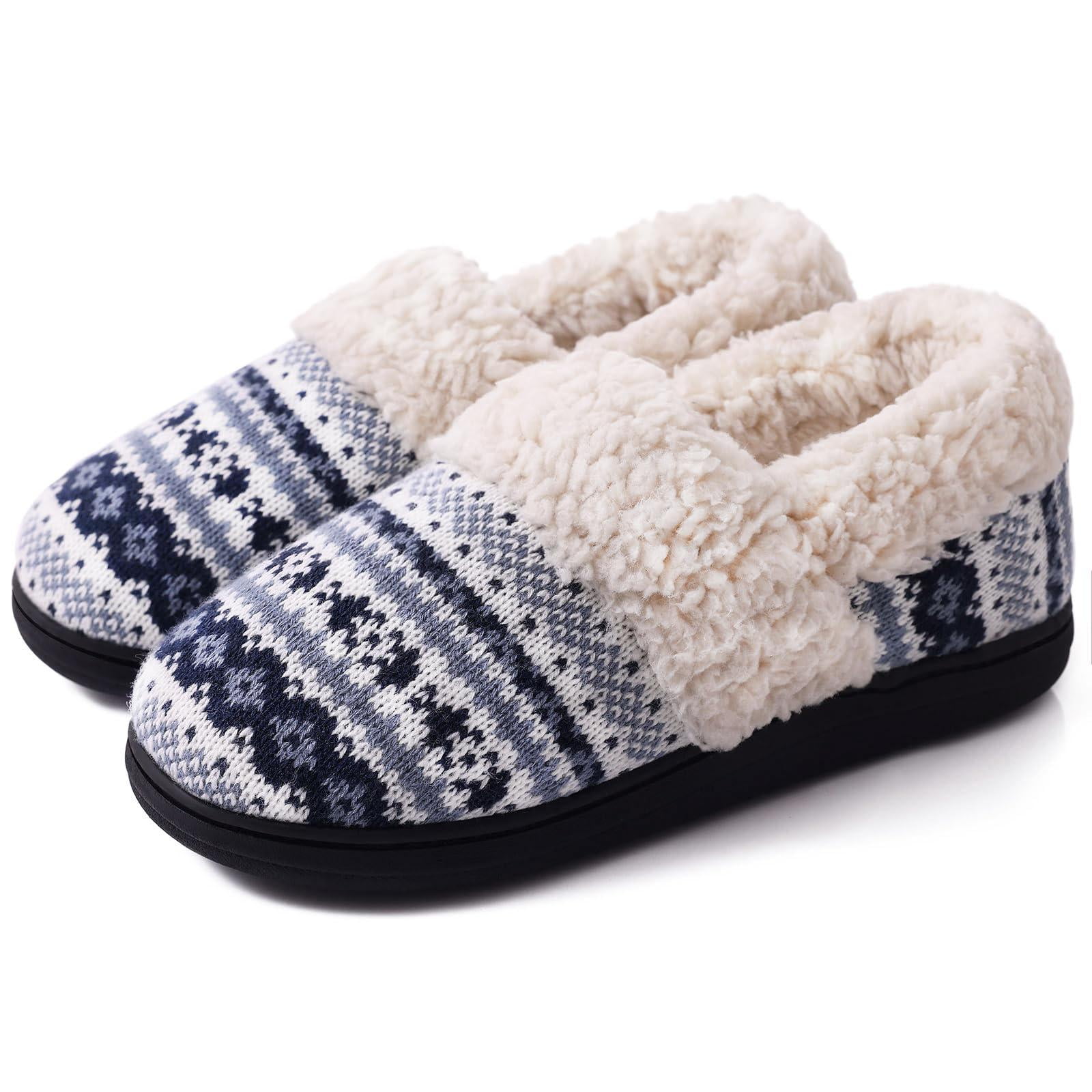 Litfun Women's Memory Foam House Shoes Warm Comfy Fuzzy House Slippers ...