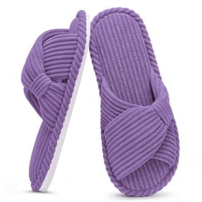 Litfun Women's Slide Slippers, Open Toe Indoor Outdoor Shoes, Memory ...