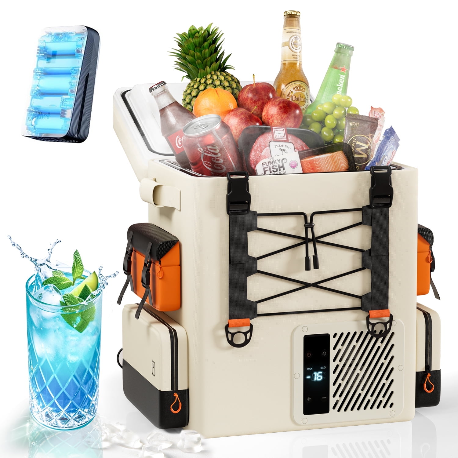 Litheli 16L Backpack Refrigerator, 55W Portable Electric Fridge Freezer ...