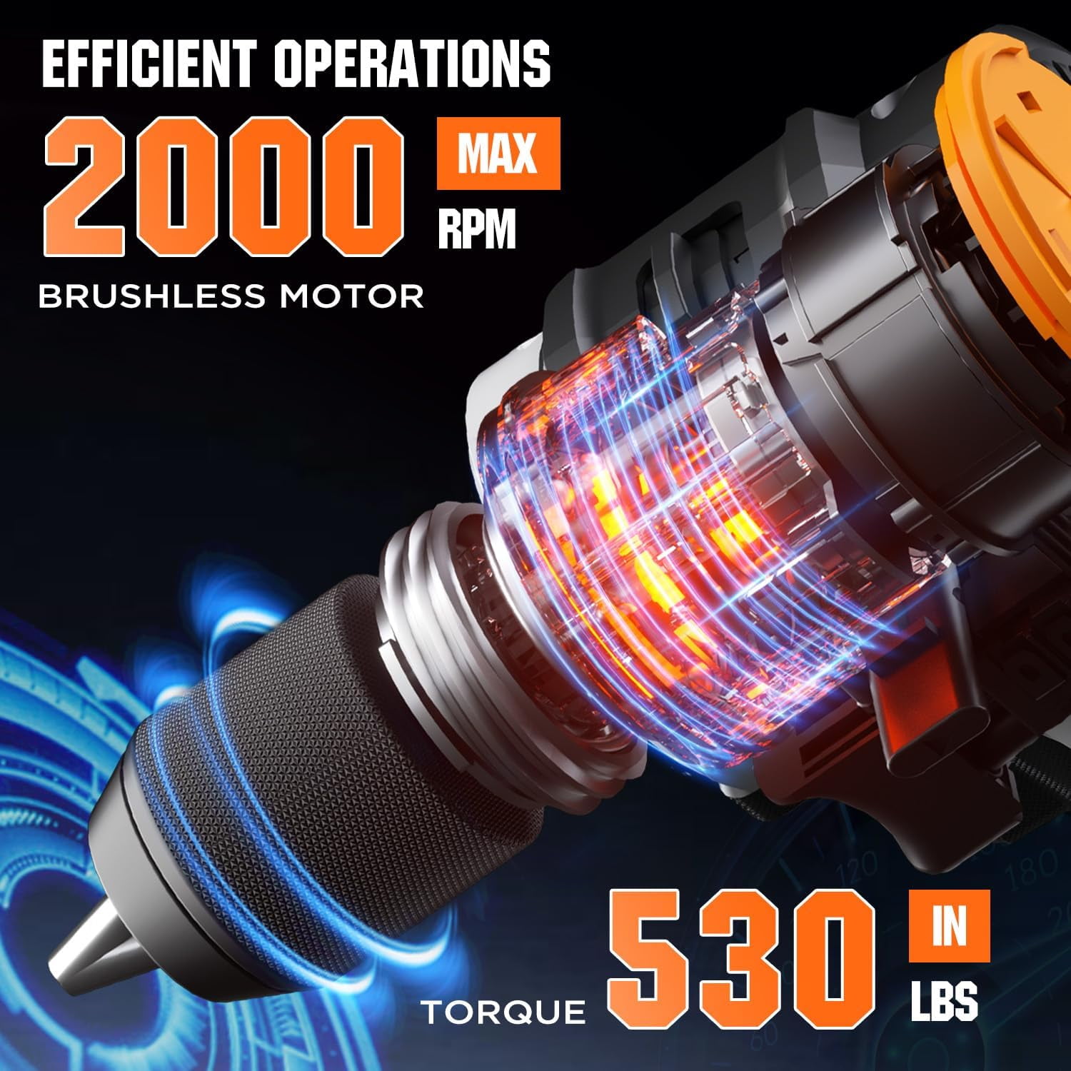 Litheli 20V Cordless Drill Driver, Brushless Power Drill with 2 ...