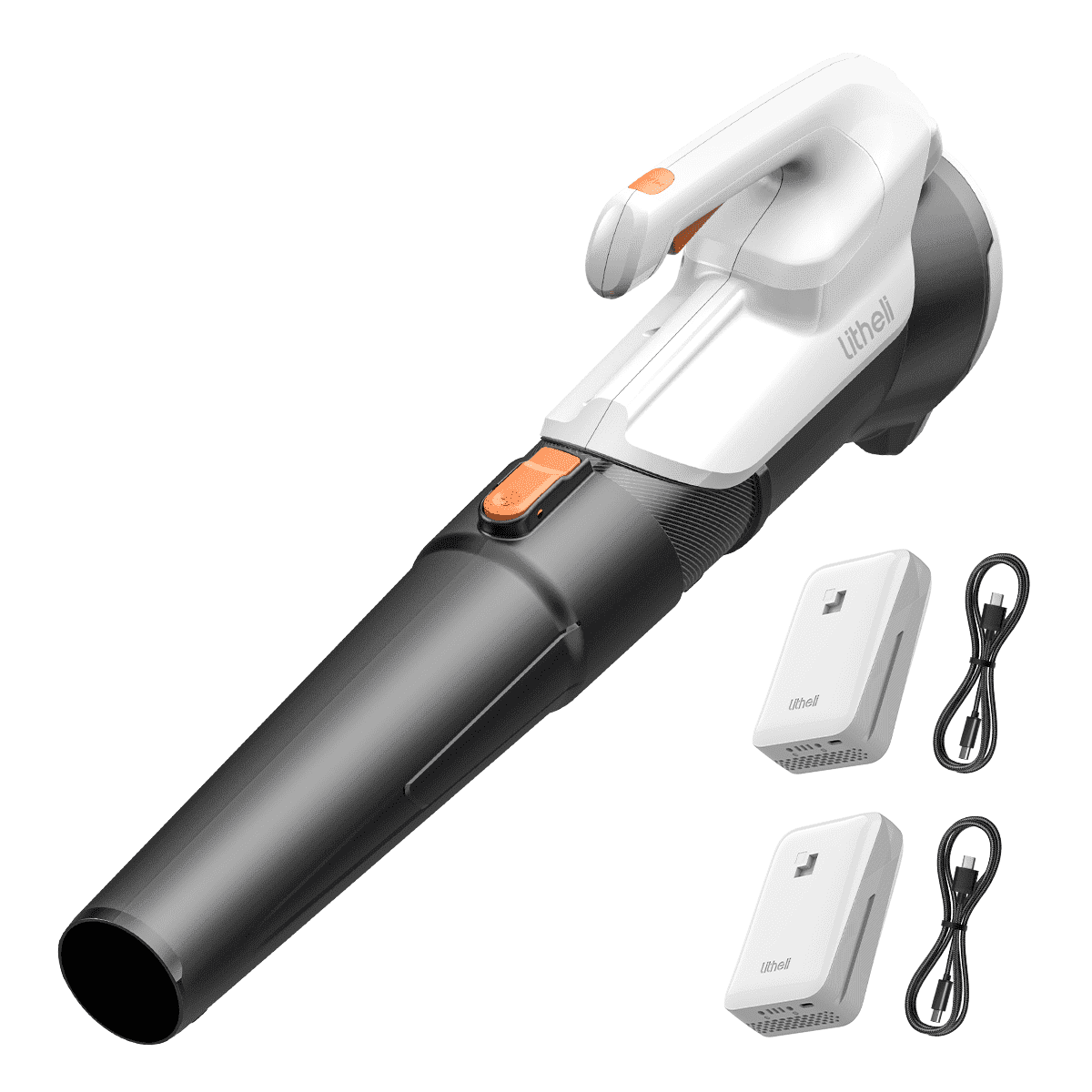 Litheli 20V Leaf Blower Cordless 2×2.0Ah Dual Battery Powered, 350CFM ...