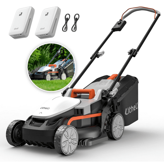 Litheli Brushless Self-Propelled Lawn Mower, 80V(2*40V) 21" Cordless ...