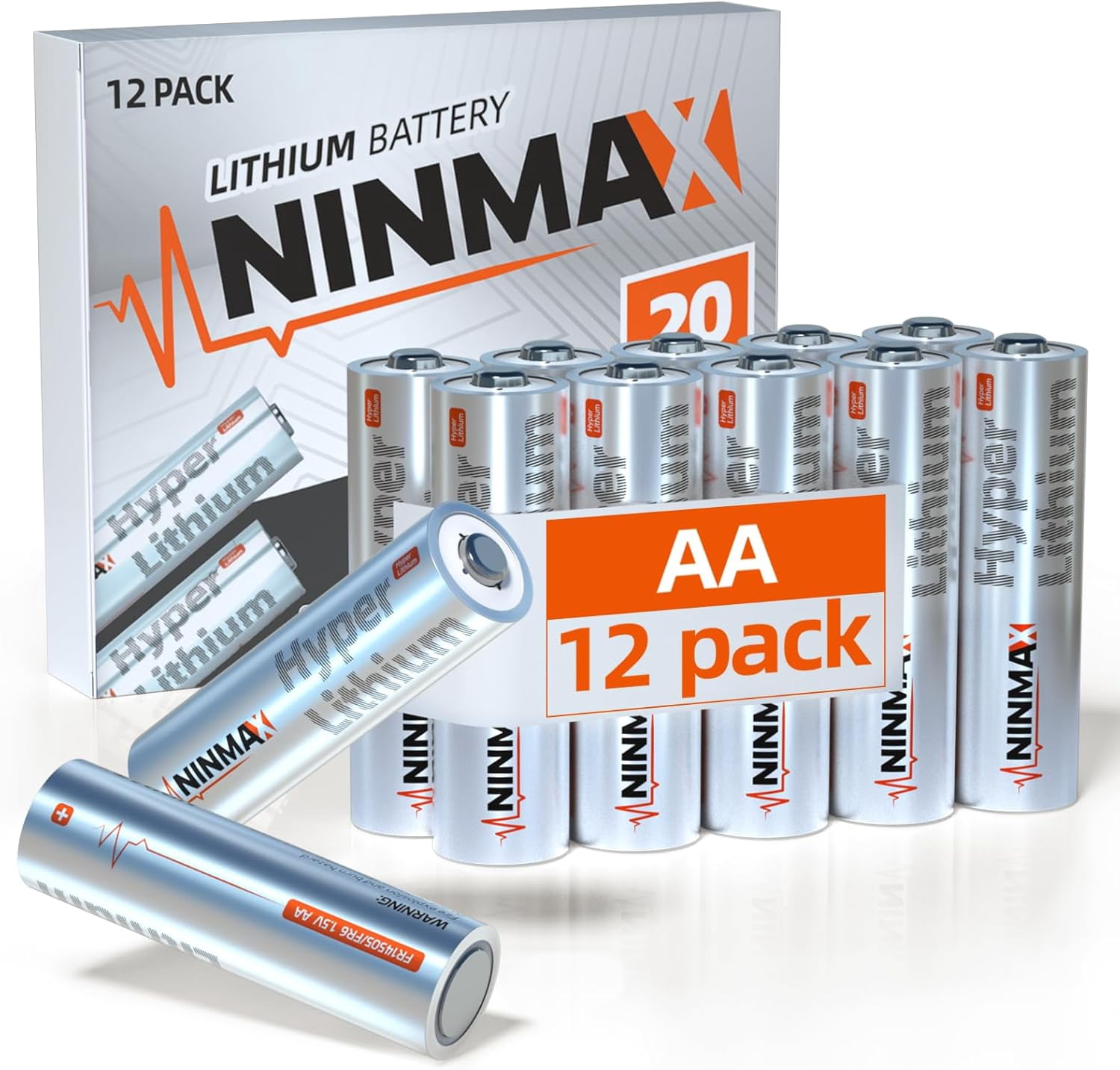 Lithium AA Batteries 12 Pack, 3500mAh 1.5V Longest Lasting Bulk Pack ...