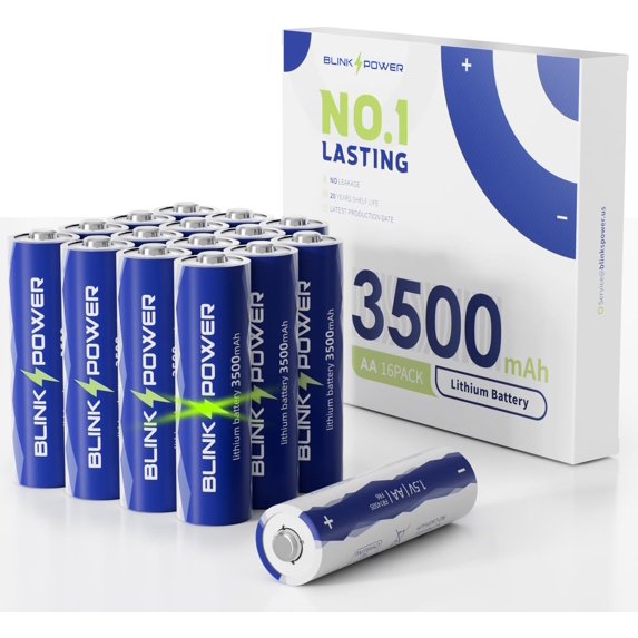 Lithium Batteries AA 16 Pack, 3500mAh NO.1 Lasting 1.5V Double A ...