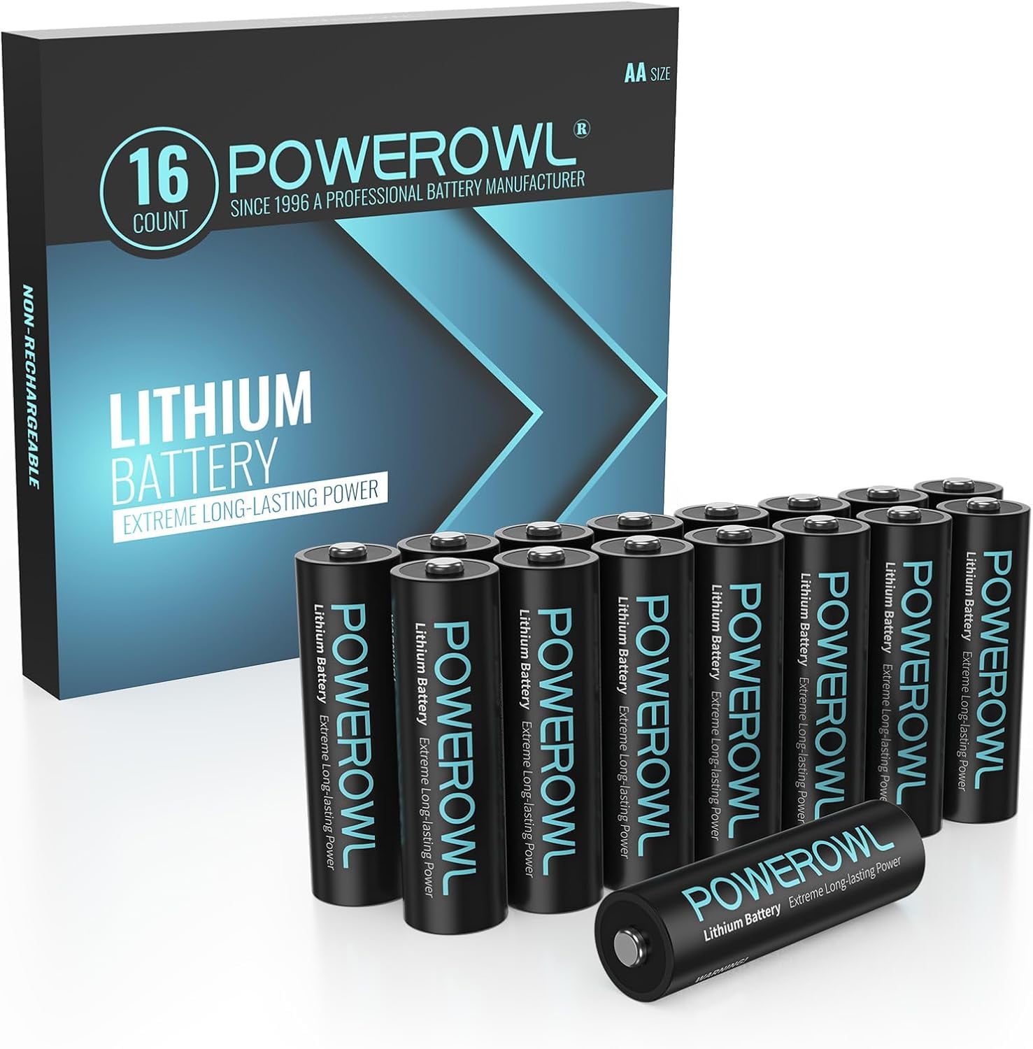 Lithium Batteries AA 16 Pack, High Capacity 1.5V Double A Battery Long ...