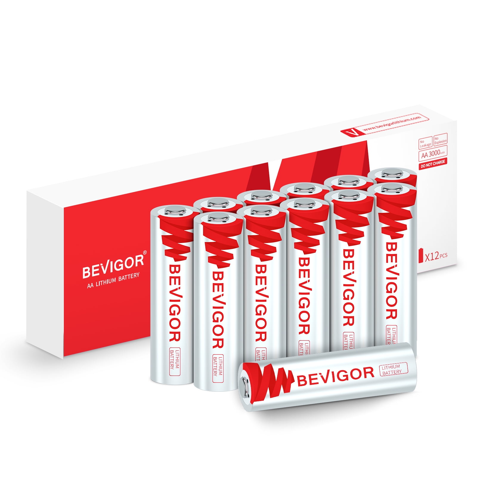 Lithium Batteries AA Size, AA Battery 12 Pack, 3000mAh Double A Battery ...