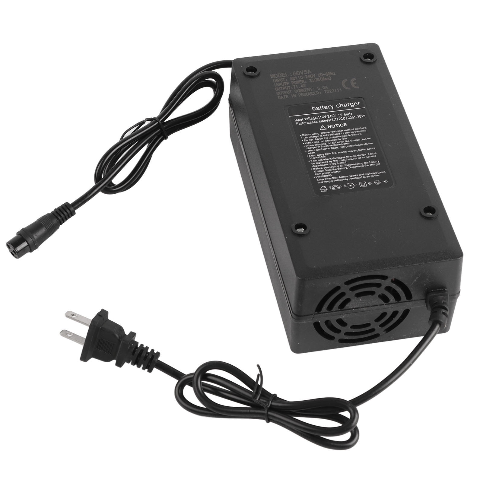 Lithium Battery Charger 3 Prong CC CV Mode Safe Battery Charger US Plug ...