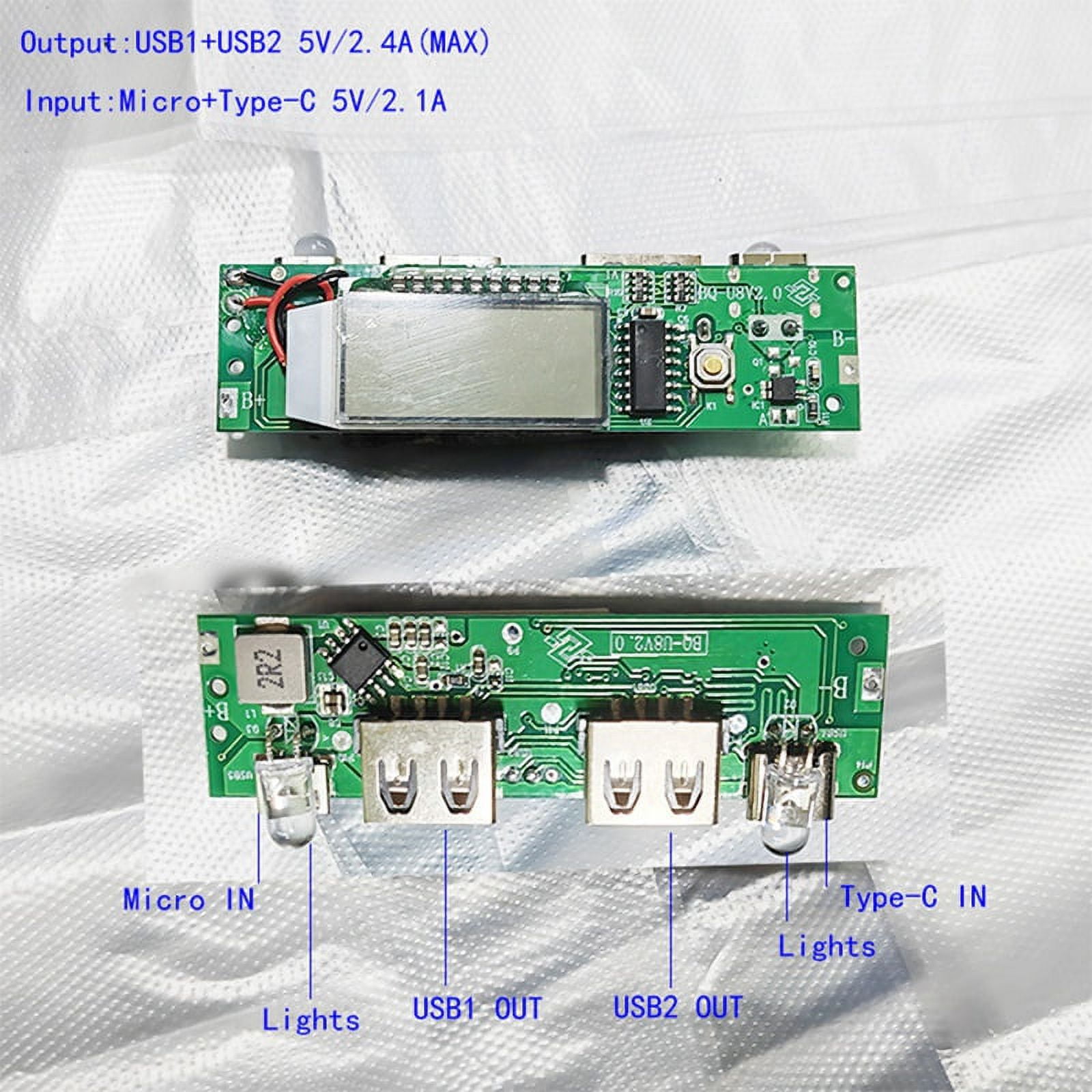 Lithium Battery Charger Board LED Dual USB 5V 2.4A Circuit Board /TypeC ...