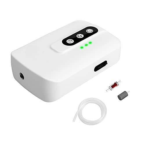 Lithium Battery Powered Portable Aquarium Air Pump for Fish Tank up to ...