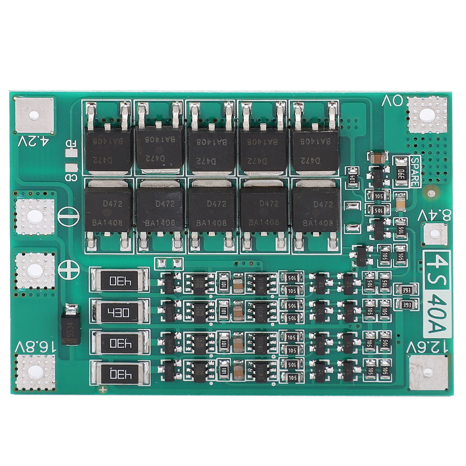 Lithium Battery Protection Board Plate Module Resin 4 Series 40A DC16 ...