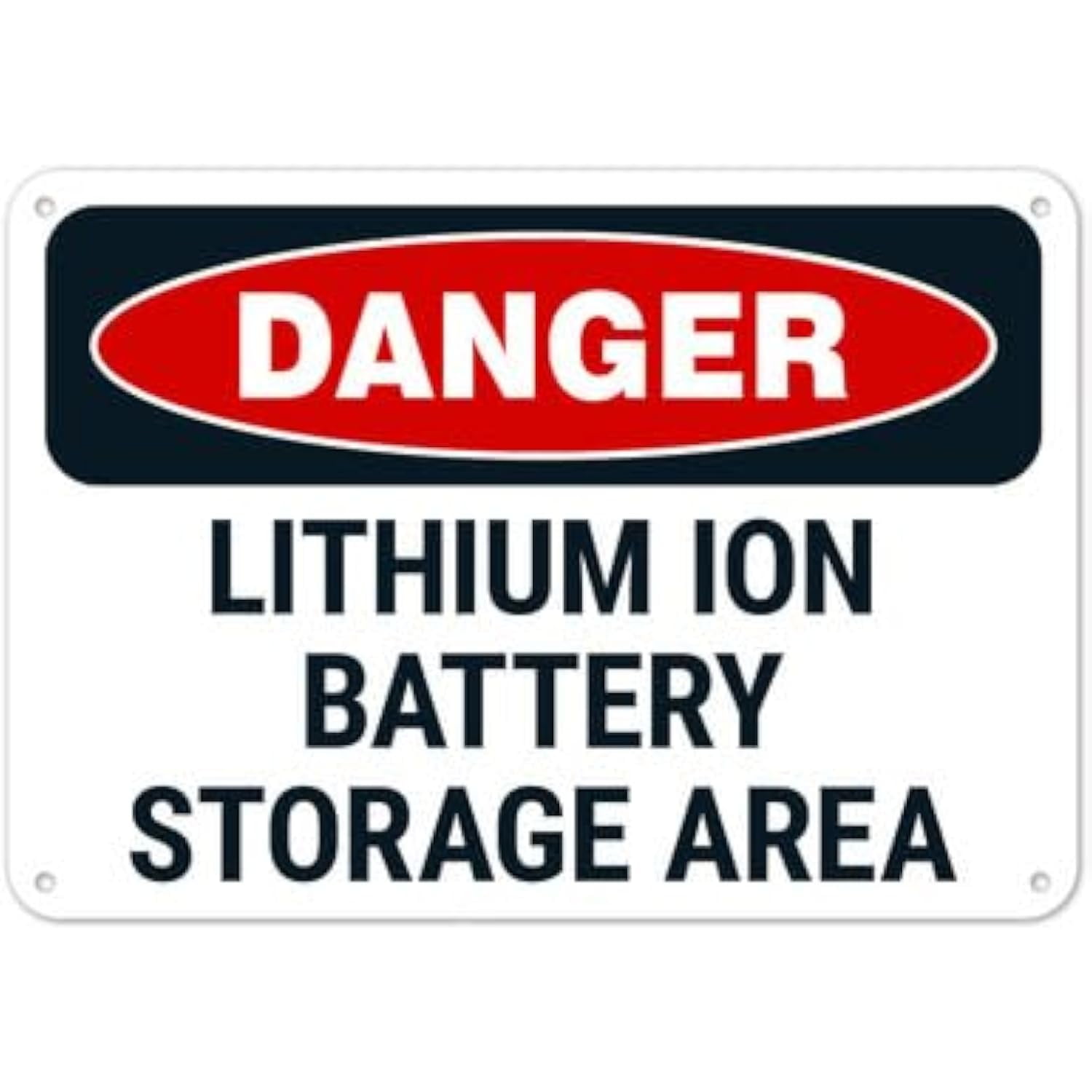 Lithium Ion Battery Storage Area Metal Tin Sign Aluminum Warning Signs ...