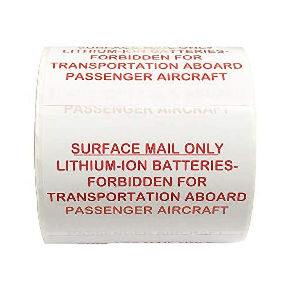 Lithium-ion Batteries Surface Mail Only Labels 2 x 3 Inch 500 Stickers ...