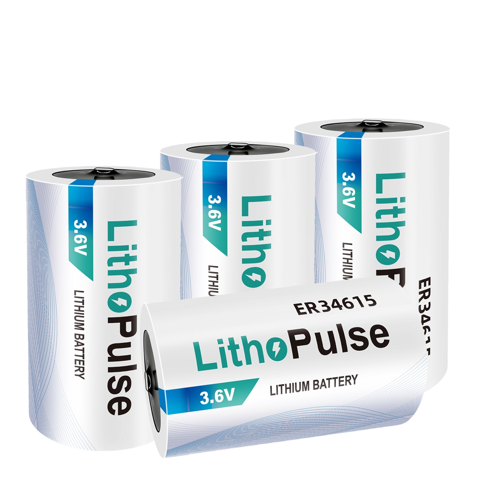 LithoPulse ER34615 D Cell Lithium Batteries 3.6V 19000mAh for Water ...