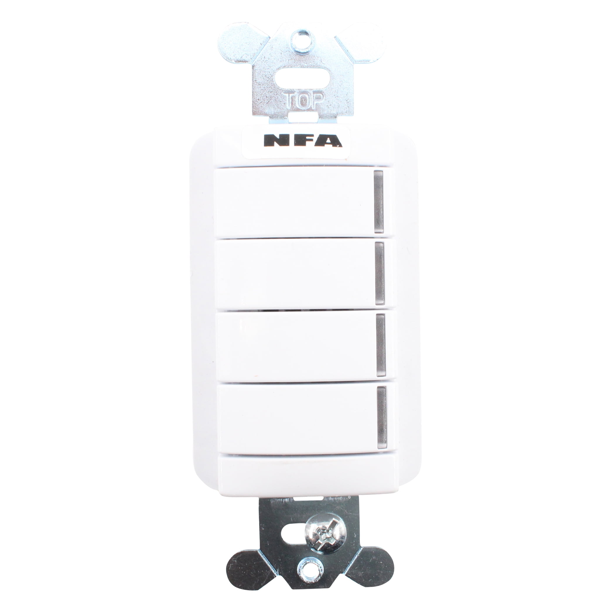 Lithonia LC&D BR4-BWH-PWH Digital Wall Switch, Rocker, 4-Button, White ...