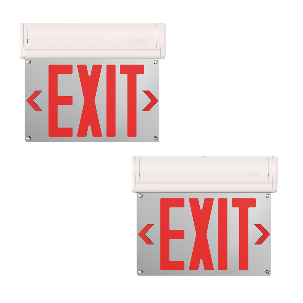 Lithonia Lighting Be W R Sm Cp2 M2 Basics Edge-Lit Exit Sign 4" Wide ...