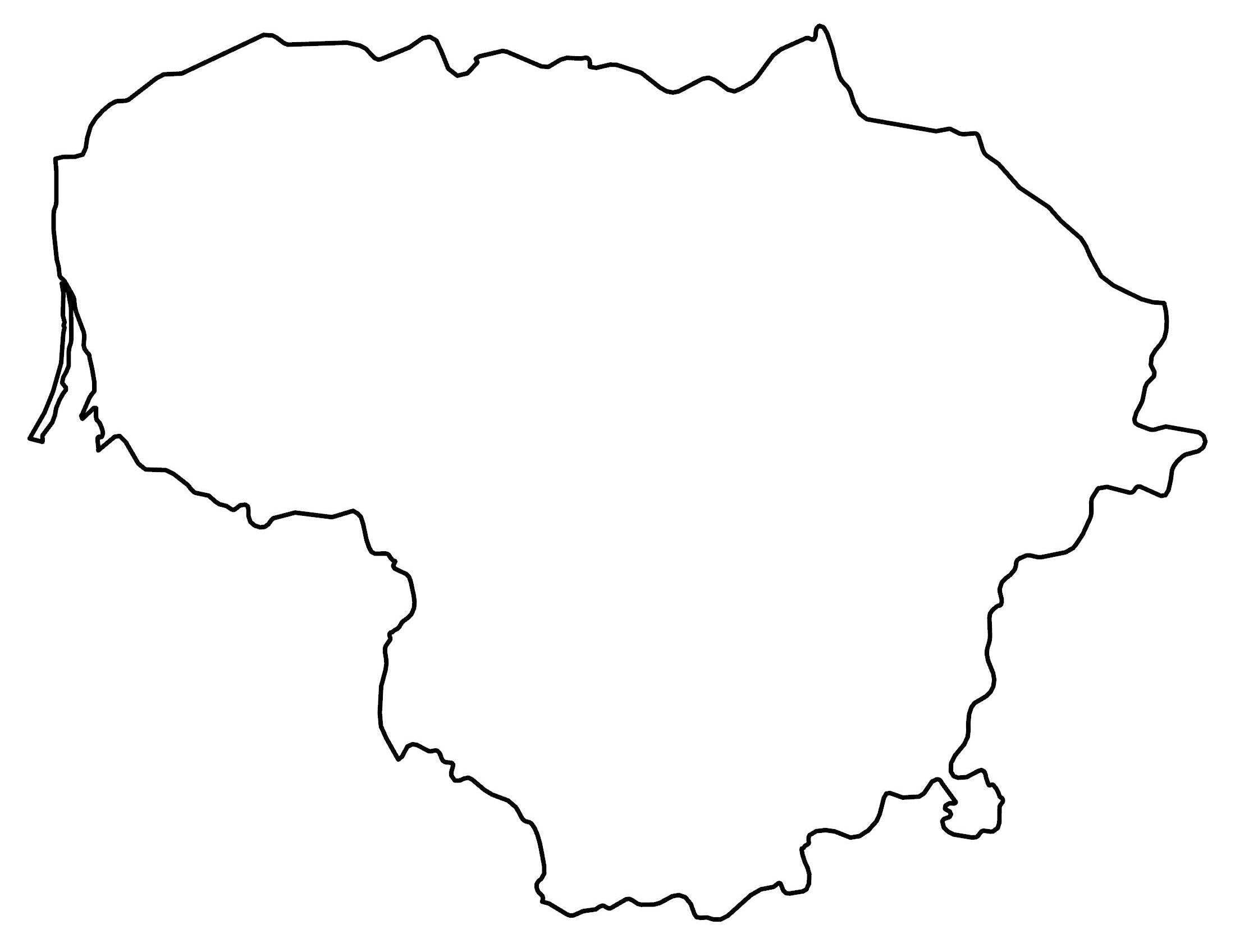 Lithuania Blank Outline Map GLOSSY POSTER PICTURE PHOTO PRINT BANNER ...