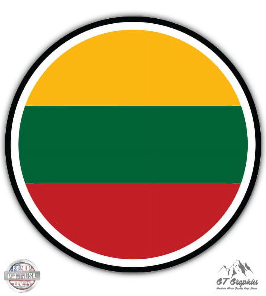 Lithuania Flag - 5" Vinyl Sticker - For Car Laptop I-Pad - Waterproof ...
